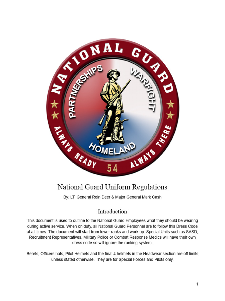 National Guard Uniform Guidelines | PDF | Sergeant | Corporal