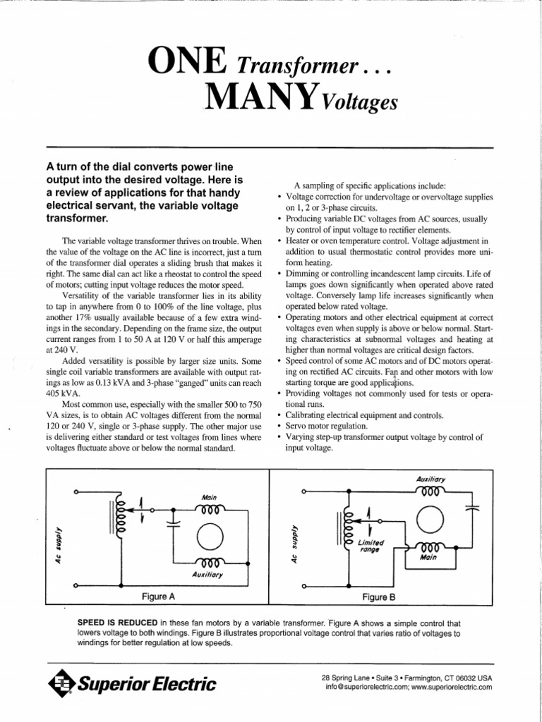 Variac One Transformer Many Voltages | PDF