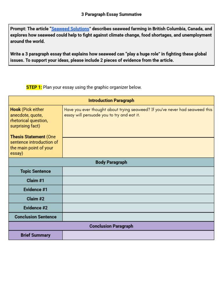 Noel Tesfaye - GE Paragraph Essay Summative - Seaweed Solution ...