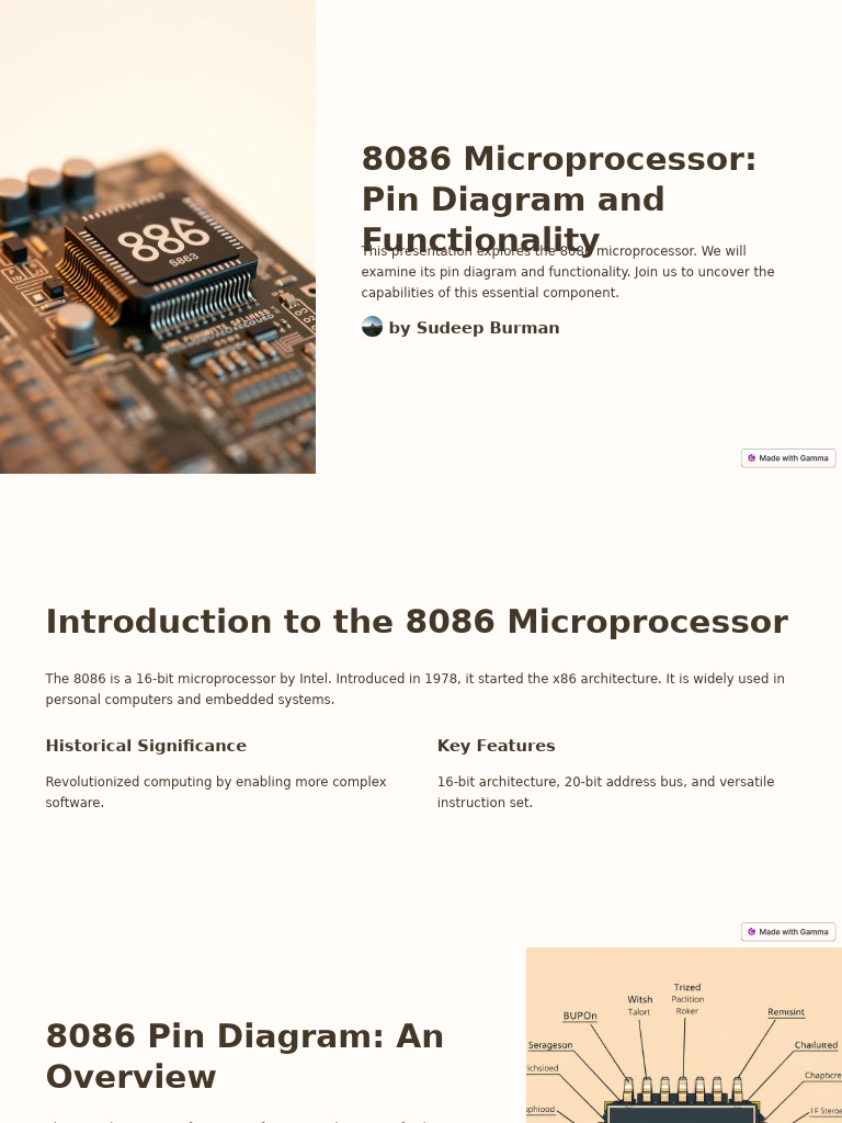 8086 Microprocessor Pin Diagram and Functionality | PDF | Input/Output | Microprocessor