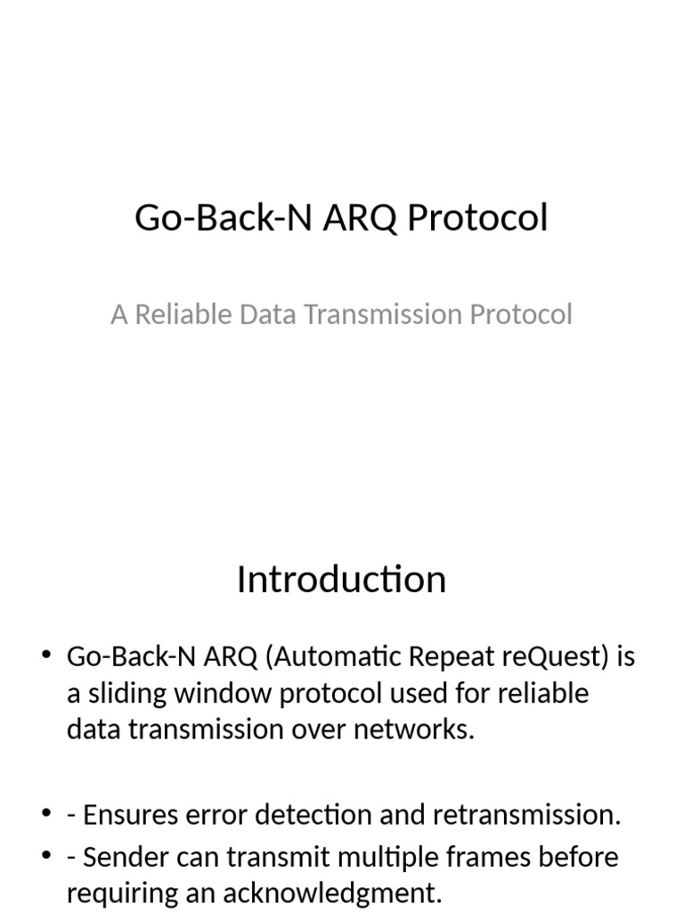 Go Back N ARQ Presentation | PDF