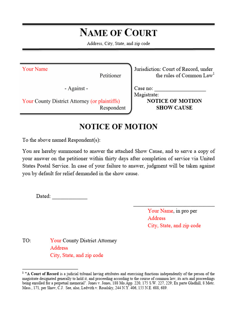 Notice of Motion | PDF