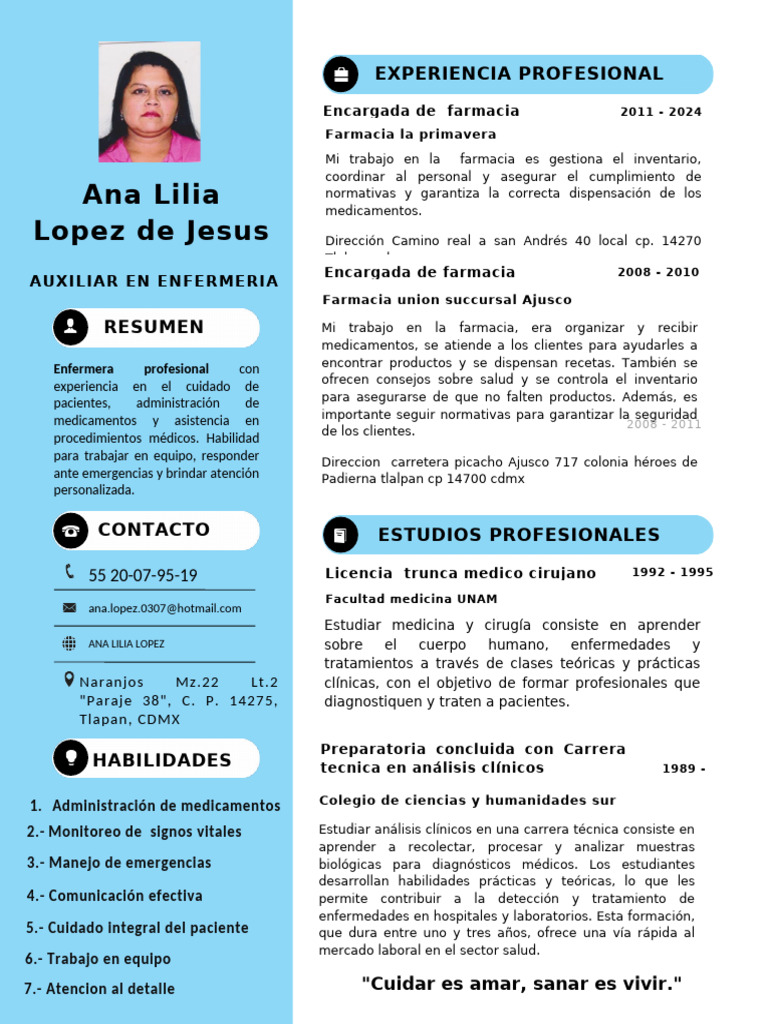 Anita CV | PDF | Farmacia | Medicina