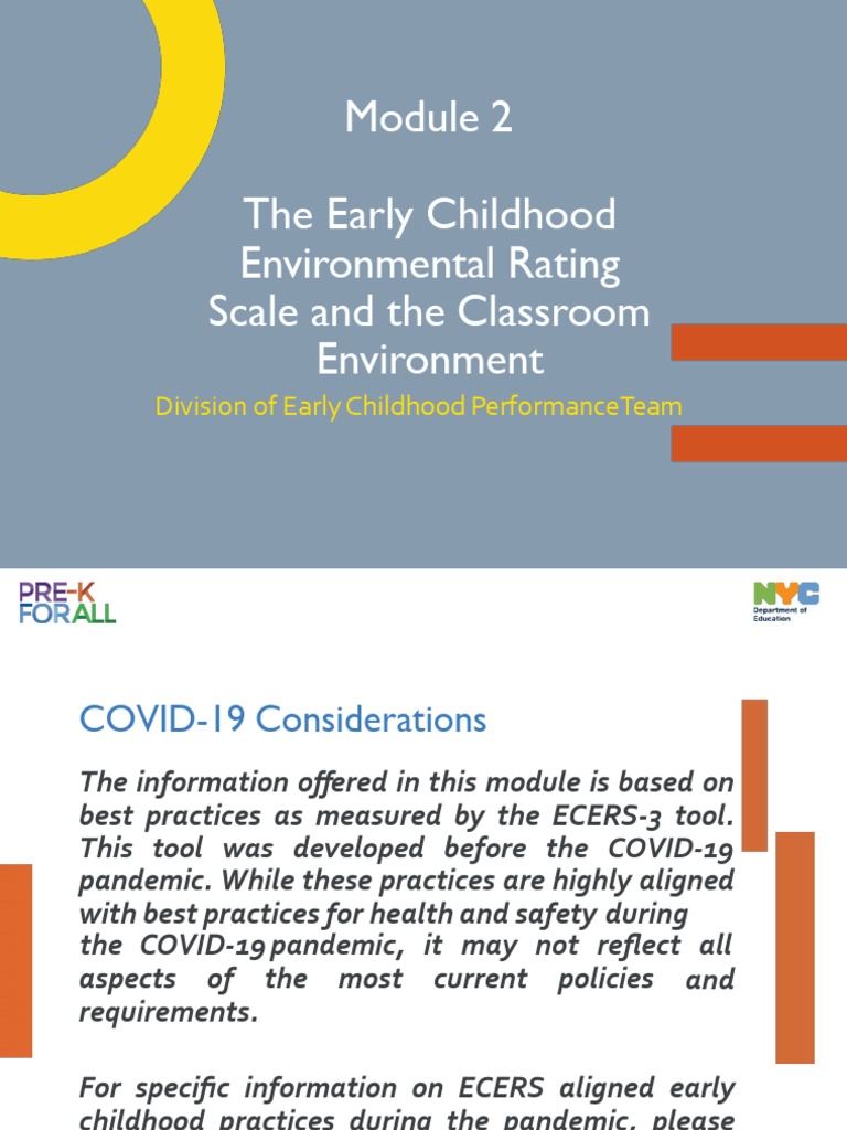 Ecers 3 Module 2 Indoor Space Classroom Set Up and Materials PWRPT ...