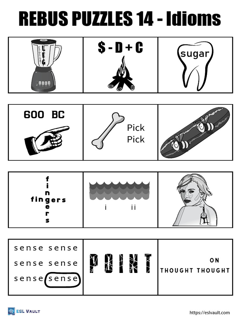 Idiom Rebus Puzzles Collection 14 | PDF