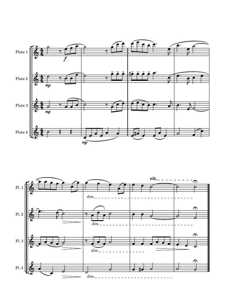 Flute Sheet Music Notation Guide | PDF