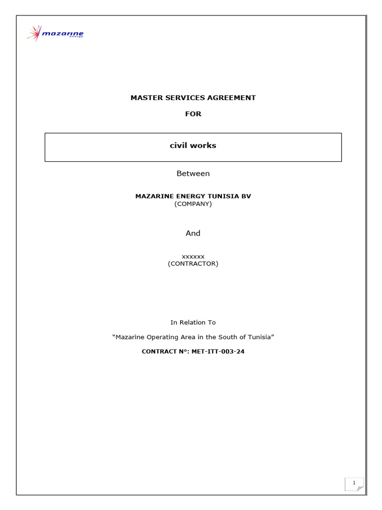 10 - Section C - Form of Contract-Clean Version | PDF | Indemnity ...