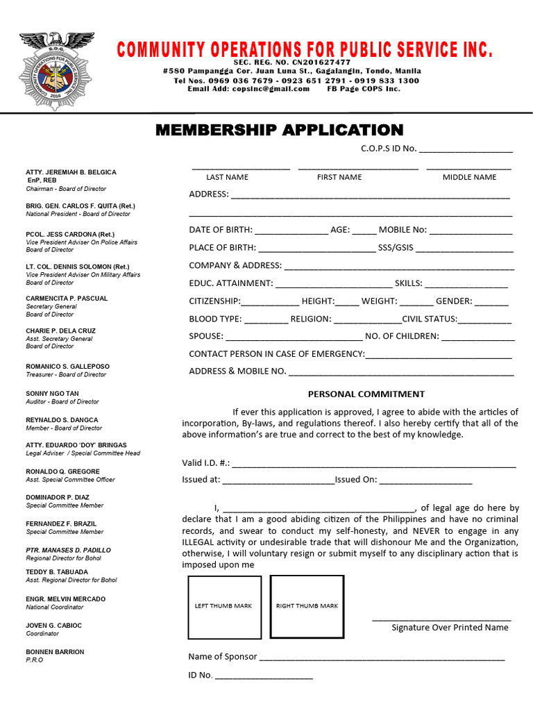 Application Form 2023 | PDF | Governance