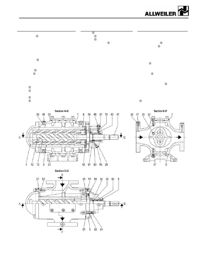 Parts List of Allweiler-SN-series Pumps | PDF | Pump | Mechanical Engineering