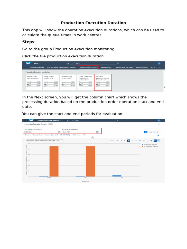 Production Execution Duration | PDF