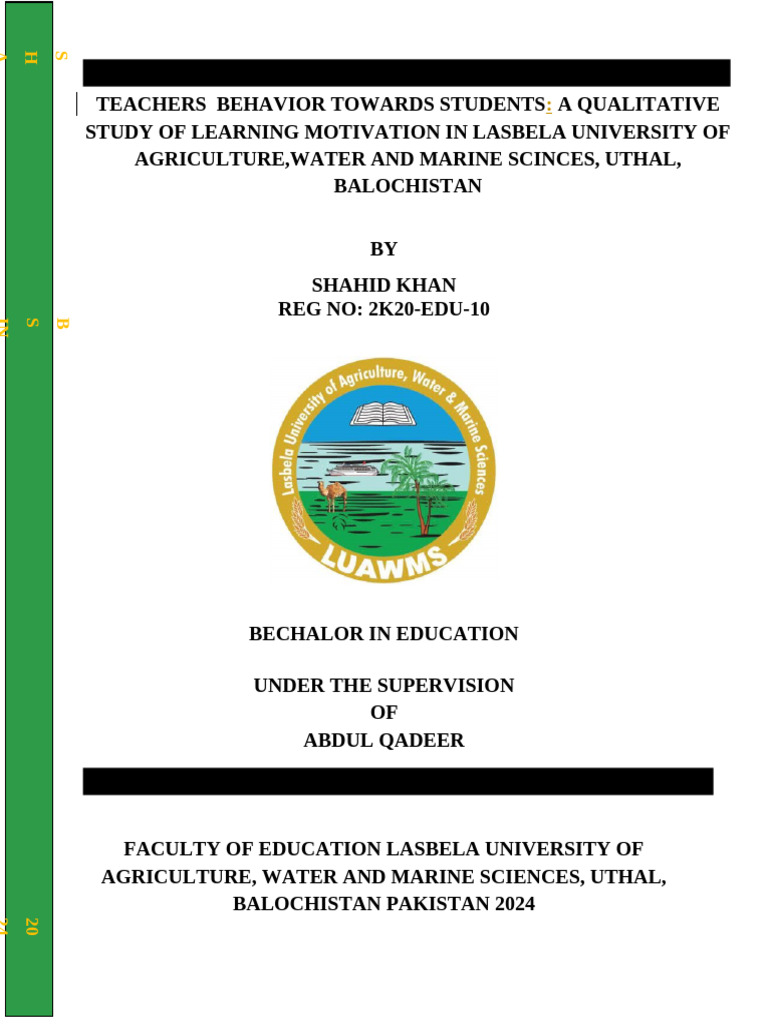 RESEARCH THESIS - Shahid | PDF | Motivation | Motivational