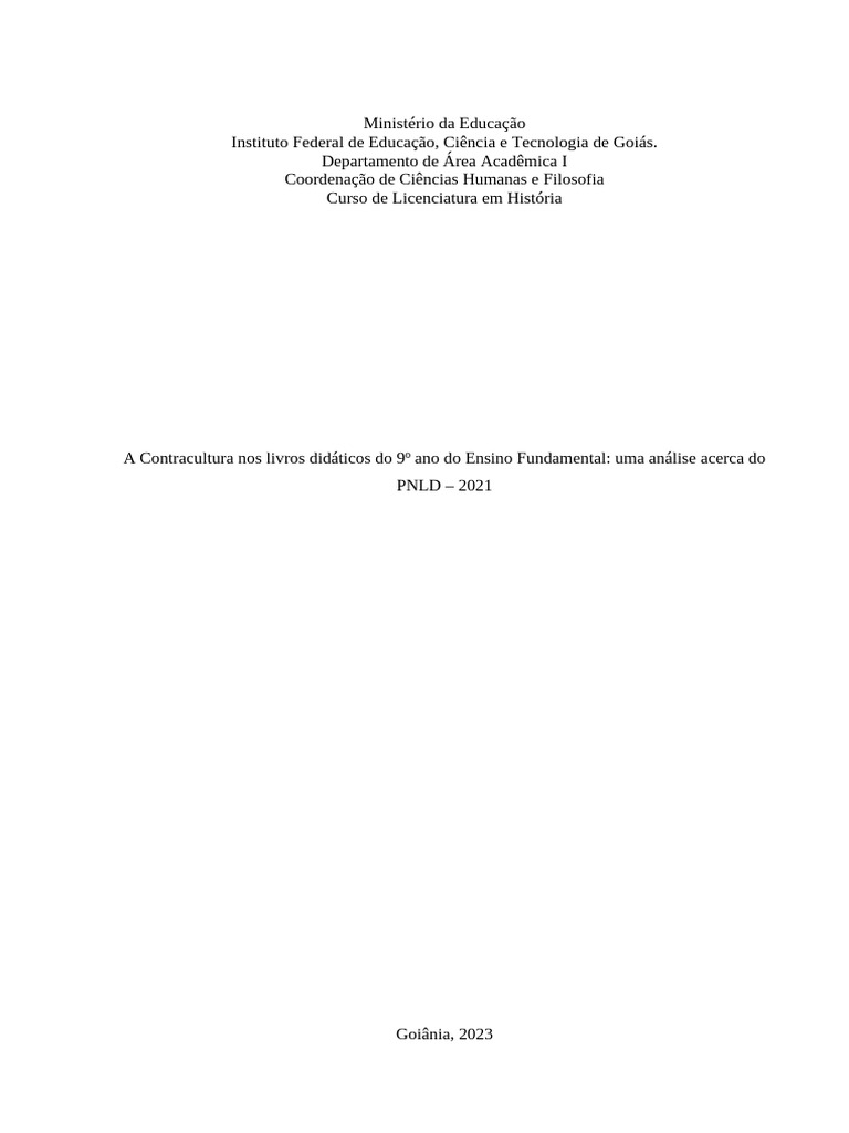 Projeto de Pesquisa - Alice Motta | PDF | Livro didático | Livros