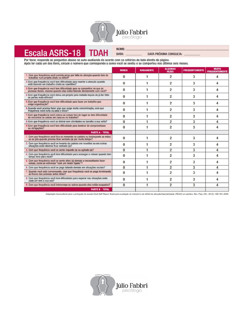 ASRS TDAH | PDF
