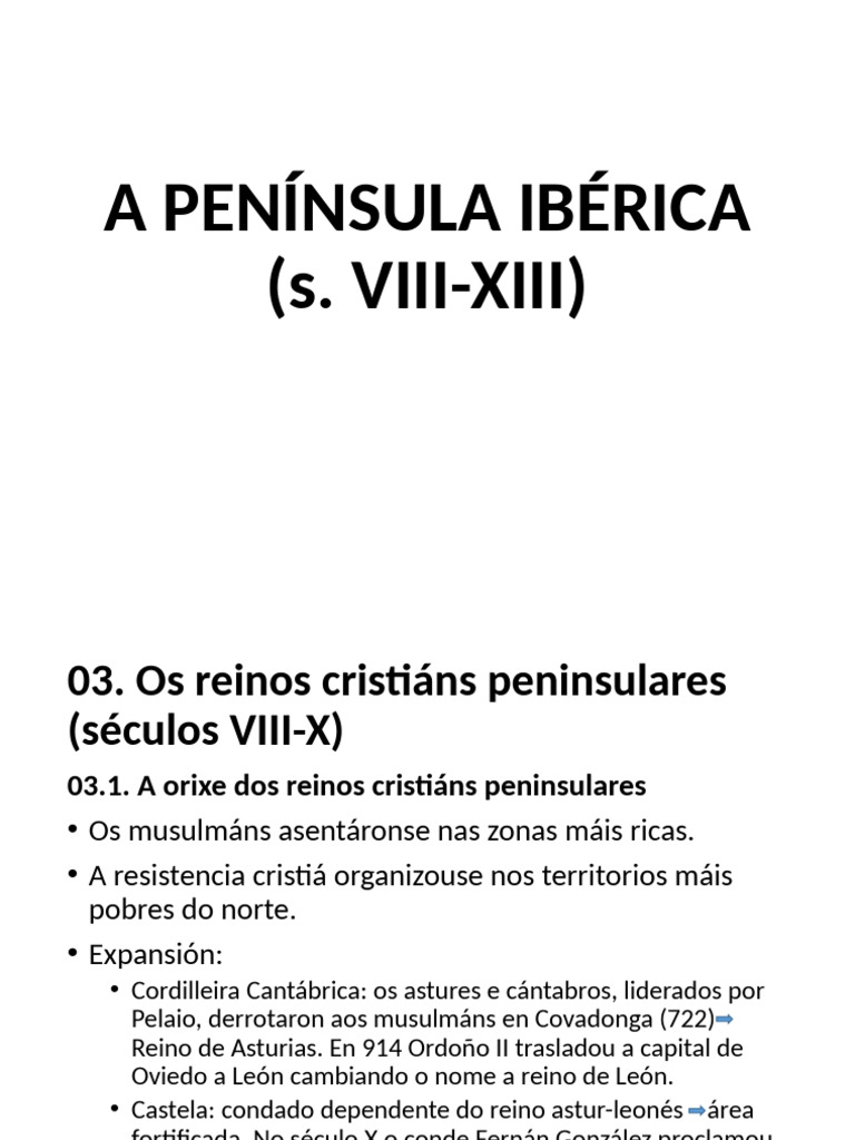 Unidade 5 - A Península Ibérica (S. Viii-Xiii) | PDF