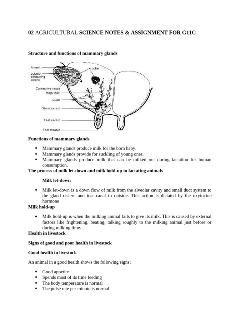 02 Agricultural Science Notes-1 | PDF | Nutrition | Diet & Nutrition
