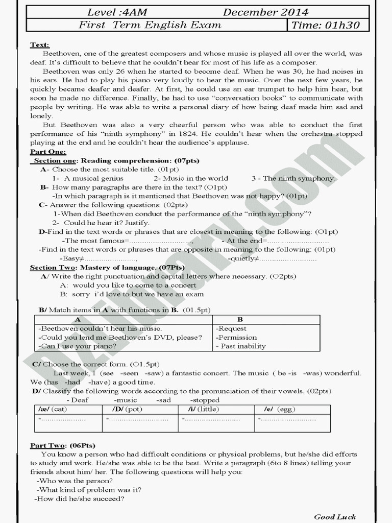 Dzexams 4am Anglais 436760 | PDF