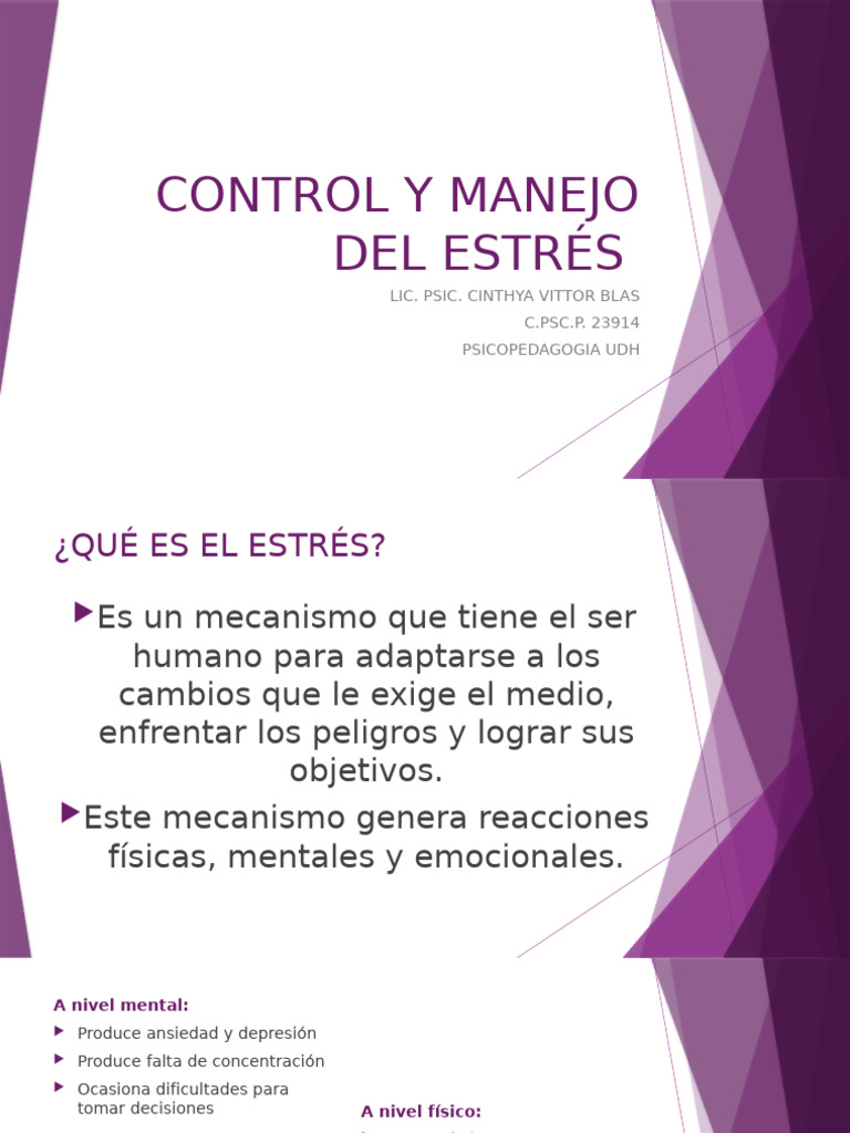 CONTROL Y MANEJO DEL ESTRÉS | PDF