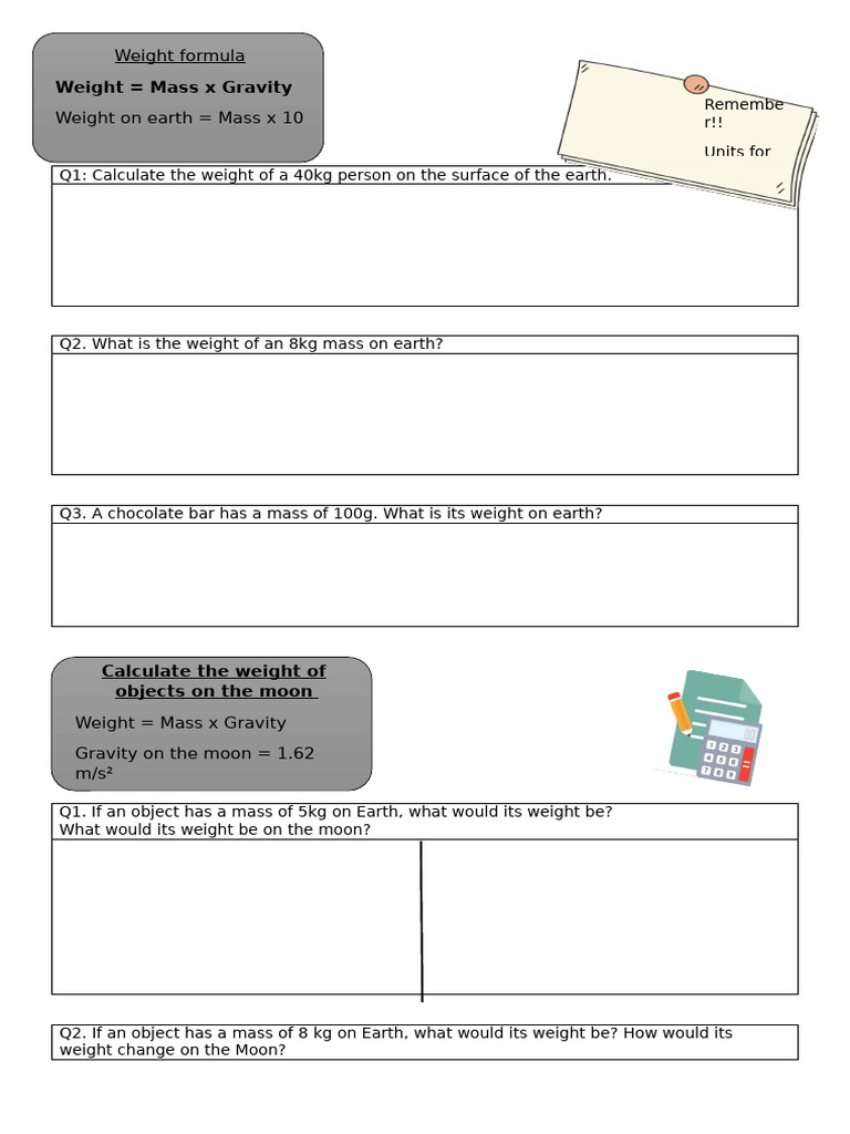Weight Calculations for Students | PDF