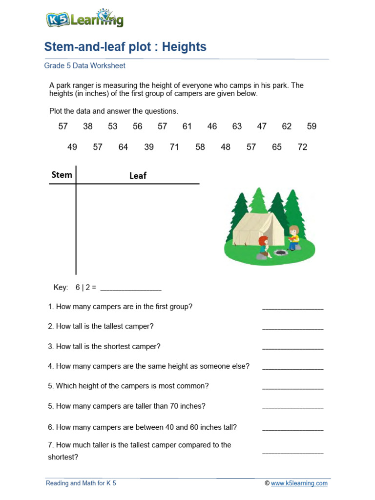 Grade 5 Stem and Leaf Plots D | PDF | Height