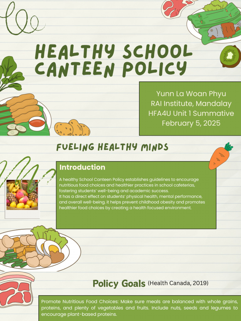 Healthy School Canteen Policy | PDF