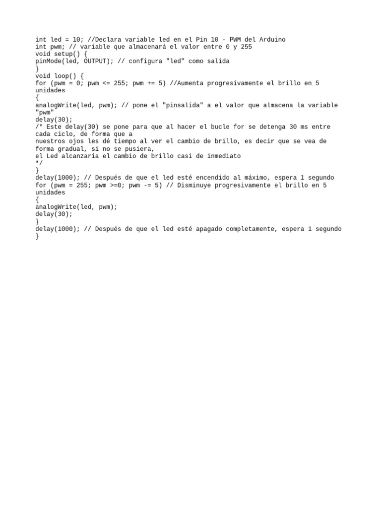 Pr Ctica 5 1 Modificar El Brillo de Un Led1 | PDF