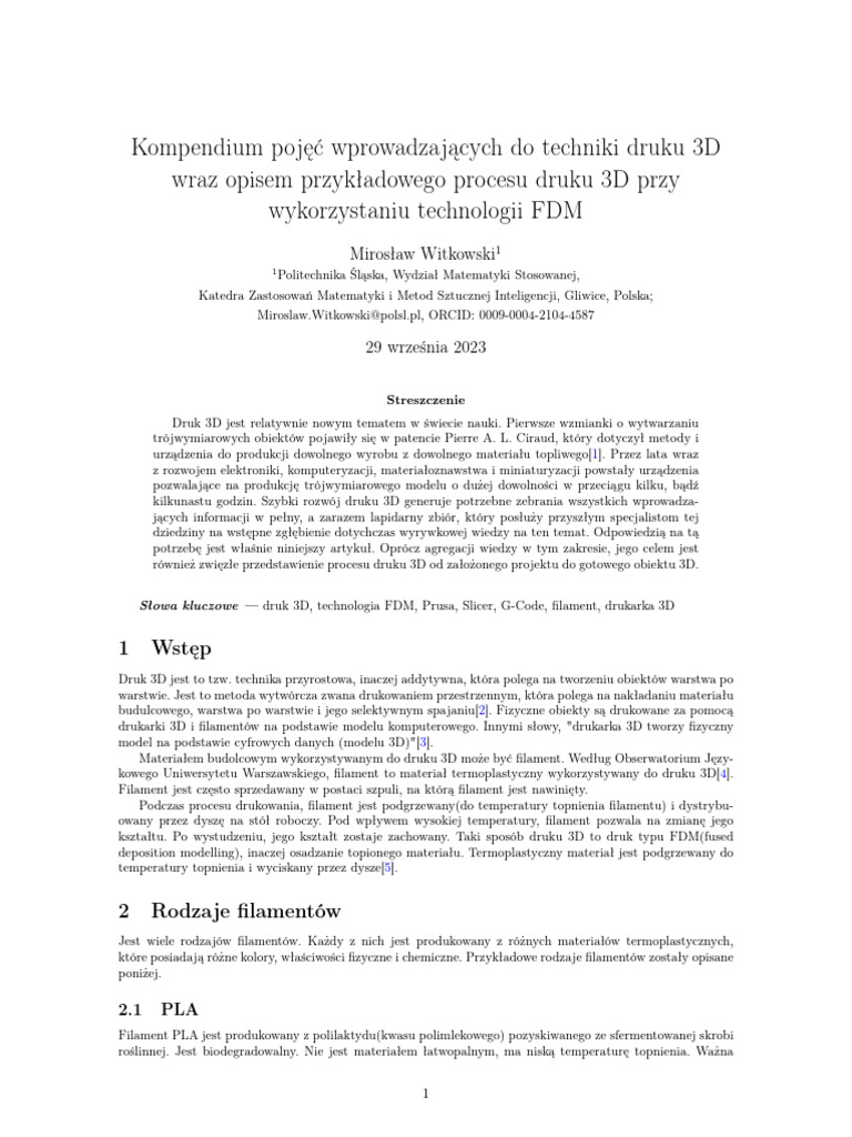 Kompendium Pojęć Druku 3D | PDF