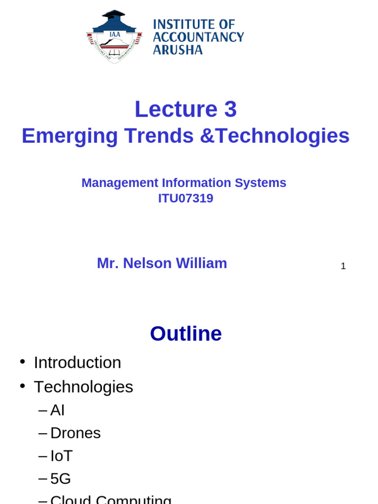 Lecture 3 - Emerging Technologies | PDF | 4 G | Unmanned Aerial Vehicle