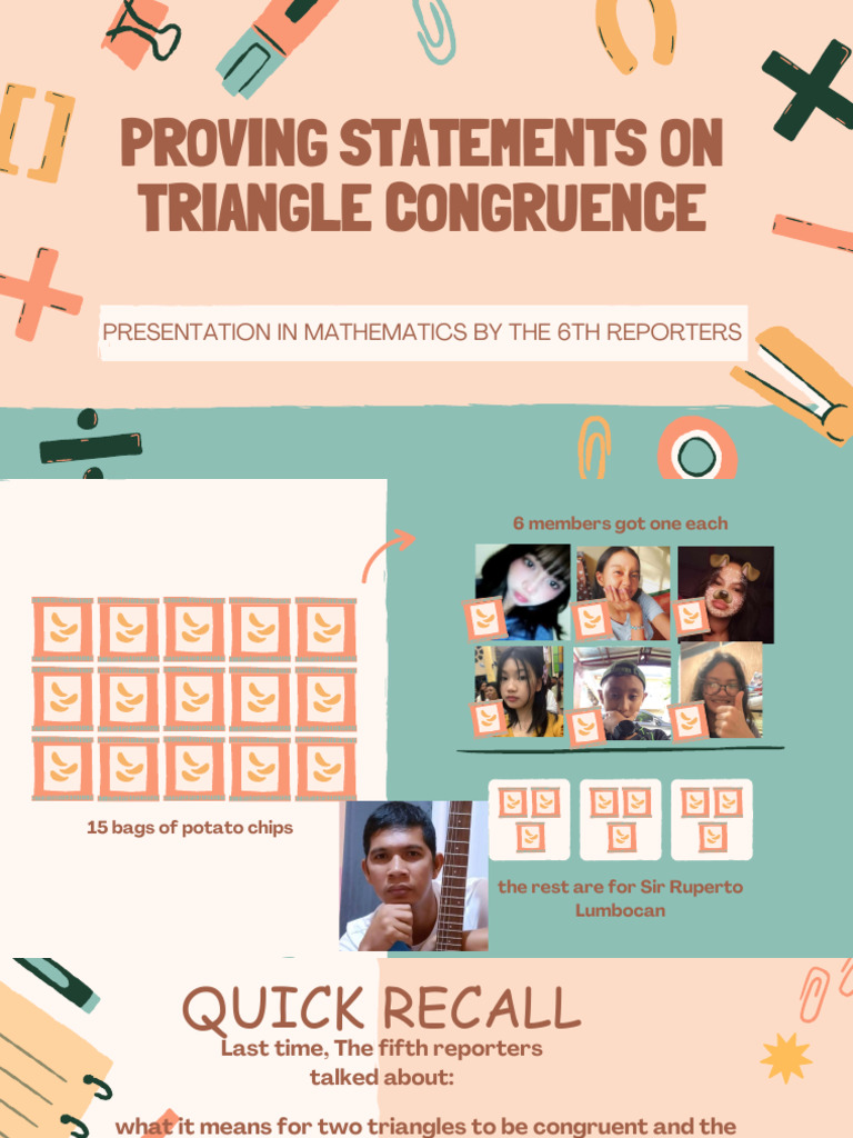 Proving Statements on Triangle Congruence 3 | PDF | Triangle | Elementary Geometry