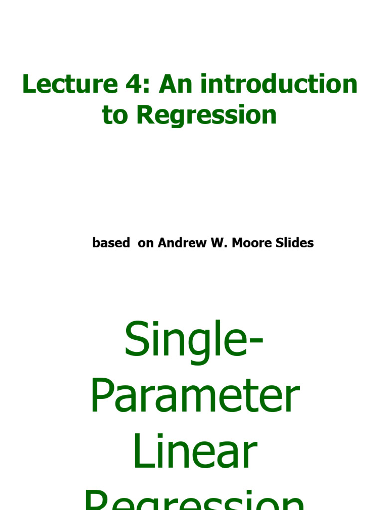 Mllec 4 Introduction To Regression Pdf Regression Analysis Linear Regression 