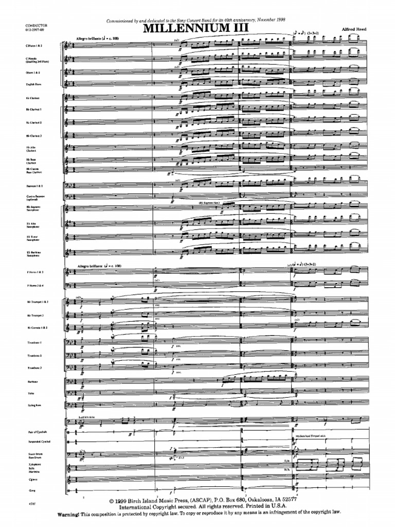 Milenium III Alfred Reed - SCORE | PDF