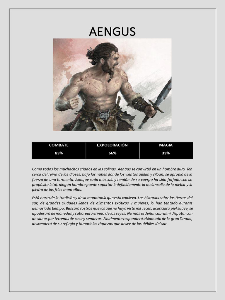 Aengus: La Búsqueda de Nuevas Riquezas | PDF