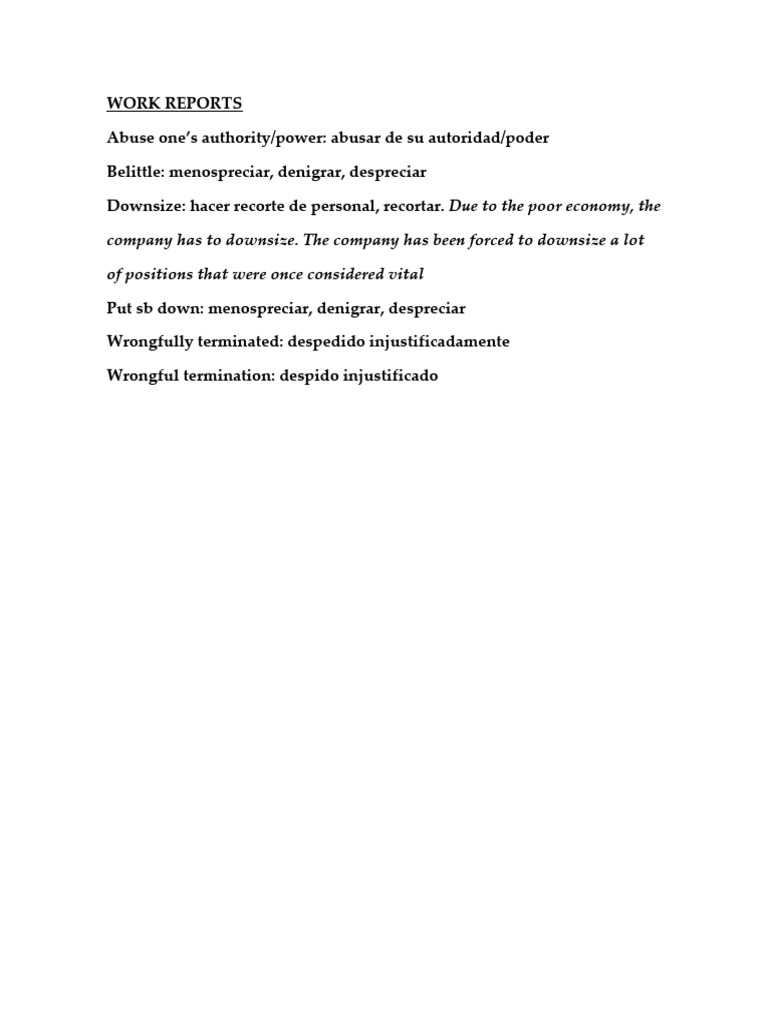Work Reports on Authority Abuse and Termination | PDF