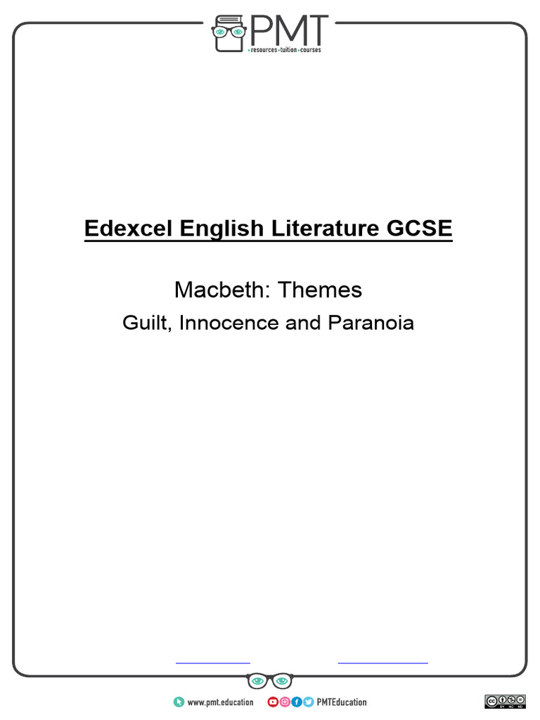 Guilt, Innocence and Paranoia - Themes - Macbeth - Edexcel English ...