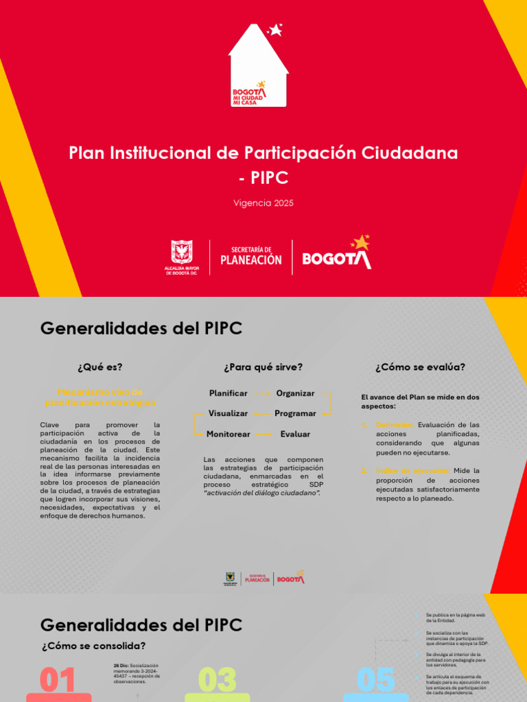 Presentacion Pipc 2025 - Version de Aprobacion | PDF | Planificación