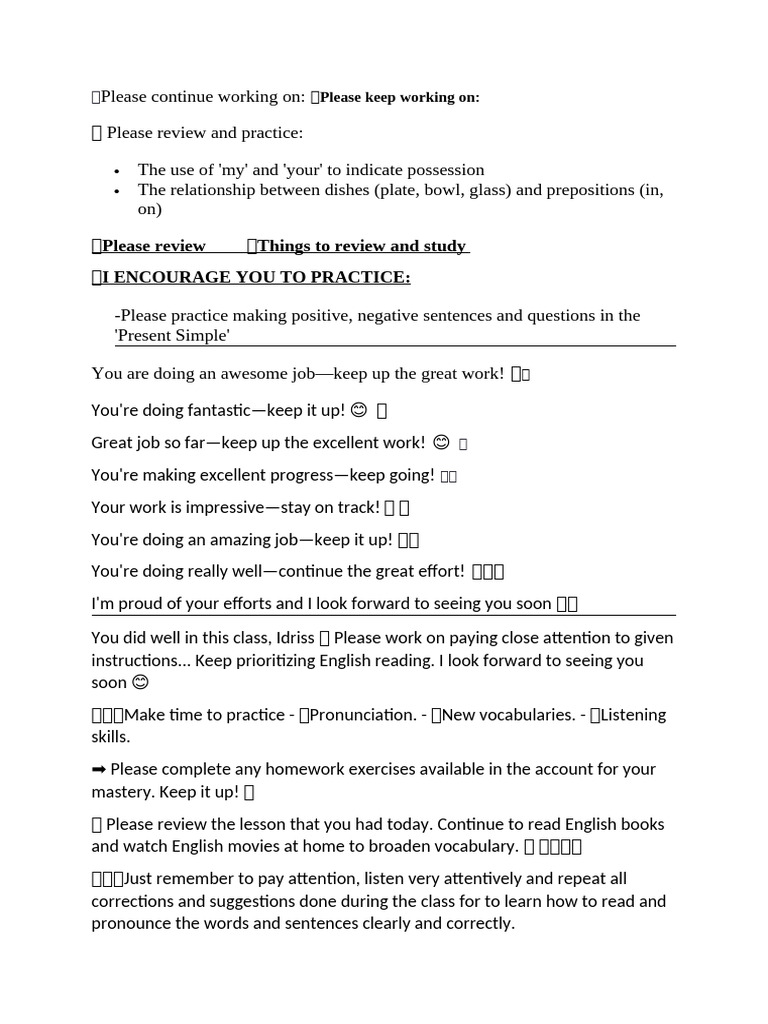 Feedback 2 | PDF | English Language | Verb