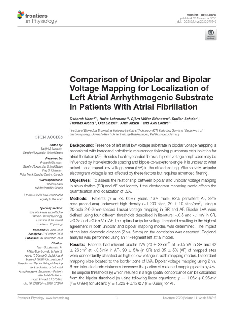 Comparison of Unipolar and Bipolar Voltage Mapping For Localization of ...