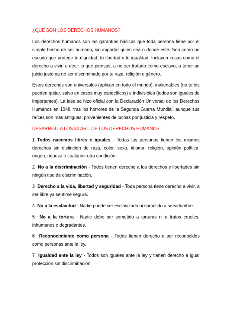 Que Son Los Derechos Humanos | PDF | Derechos humanos | Derechos