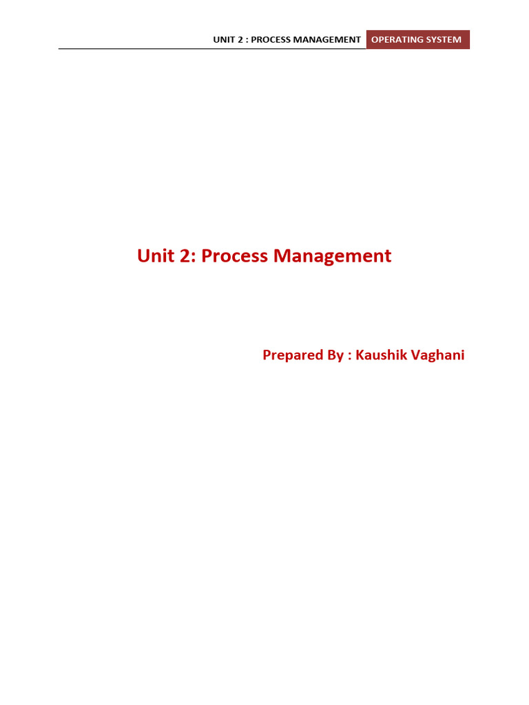 Unit 2 Process Management 2 KGV | PDF | Thread (Computing) | Scheduling (Computing)