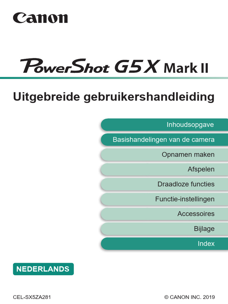 PowerShot G5 X Mark II Advanced User Guide NL | PDF