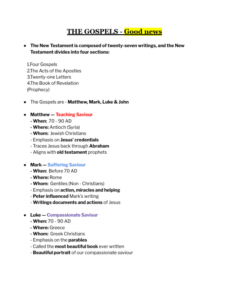 GOSPELS | PDF | Jesus | Gospel Of Mark