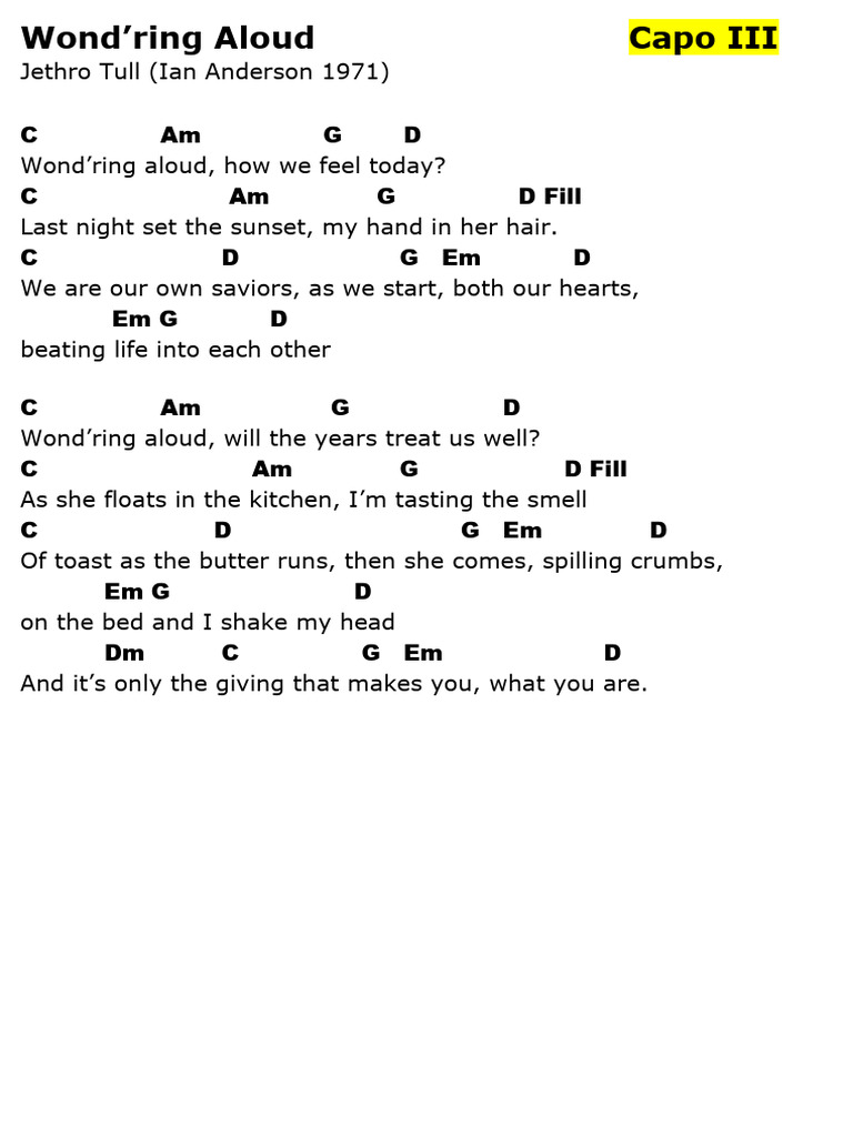 Wondring Aloud | PDF