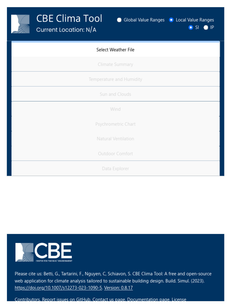 CBE Clima Tool for Climate Analysis | PDF