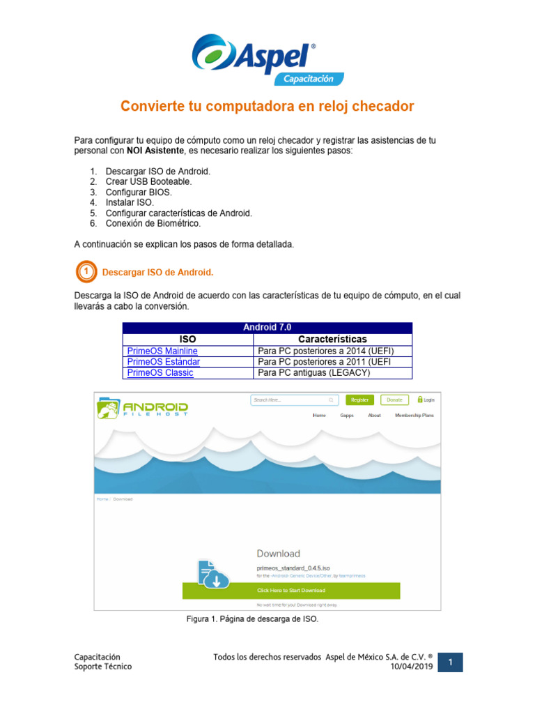 Computadora Reloj-Checador NOI-Asistente | PDF | Arranque | Bios