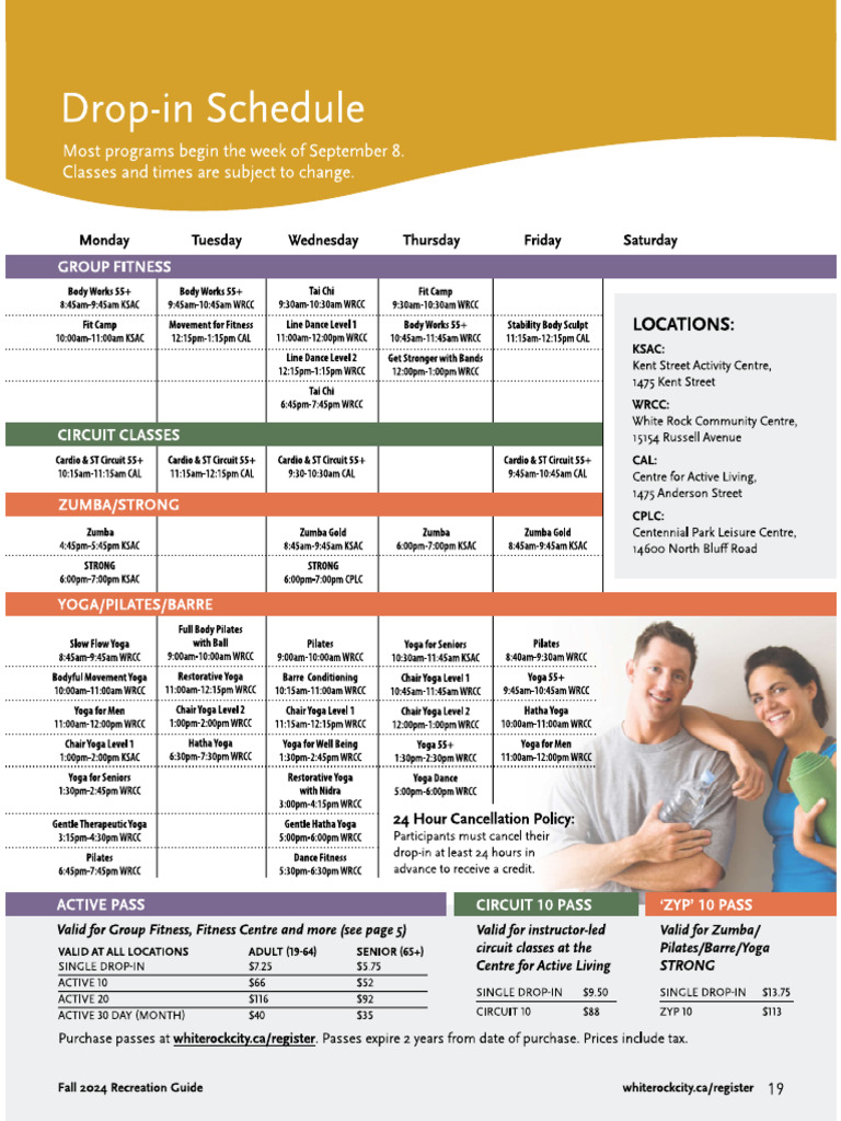 Fall Drop in Schedule - 202408211903590696 | PDF | Pilates ...