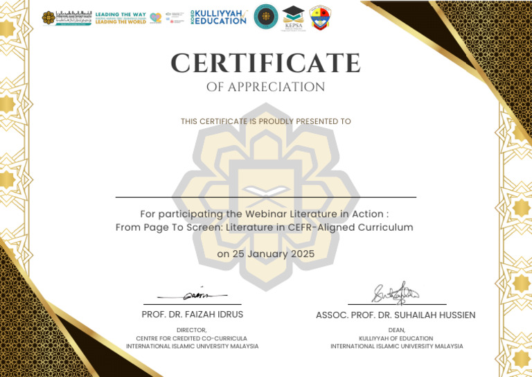 Webinar Certificate | PDF