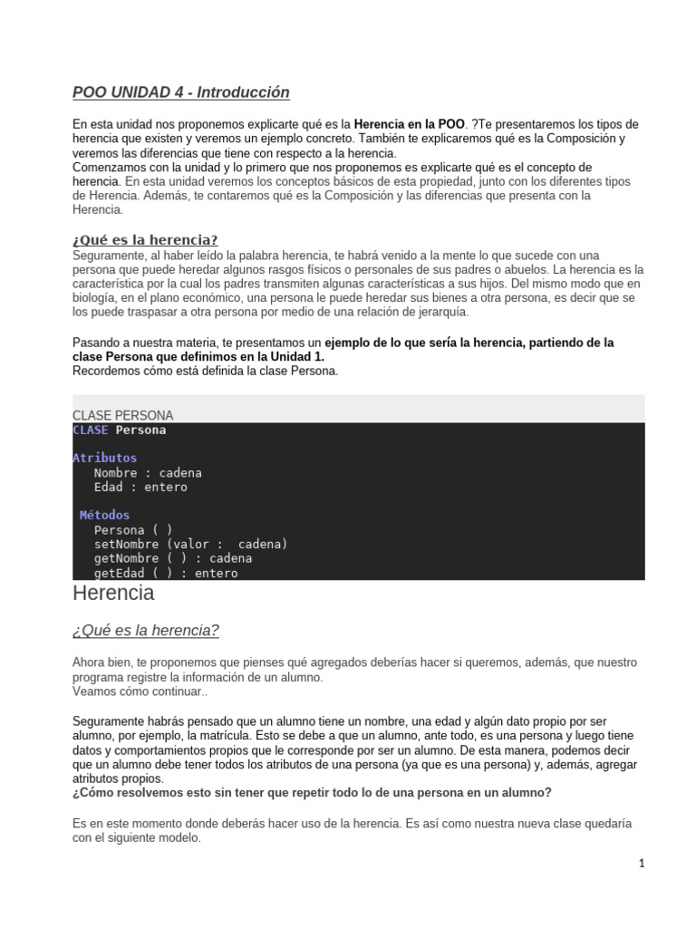 Herencia y Composición en POO | PDF | Herencia (Programación Orientada a Objetos) | Objeto ...