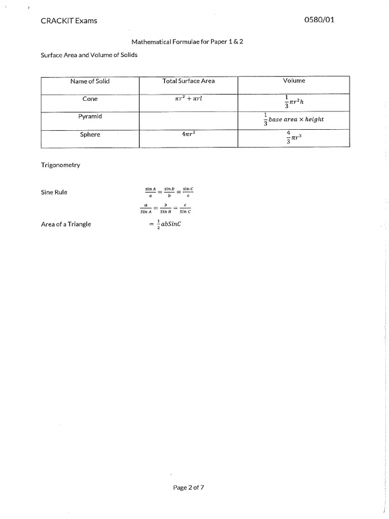 Bgcse Maths Paper 1 - March 2024 | PDF