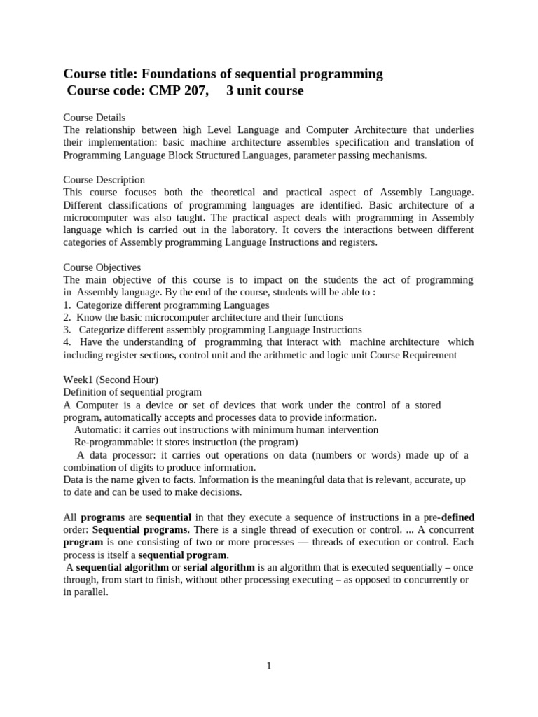 CMP 207 Notes 2020 | PDF | Programming | Computer Program