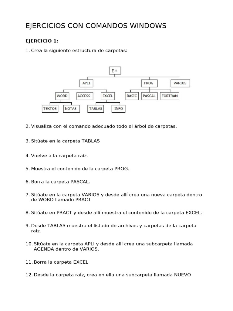 Ejercicios-comandos-windows 43 | PDF