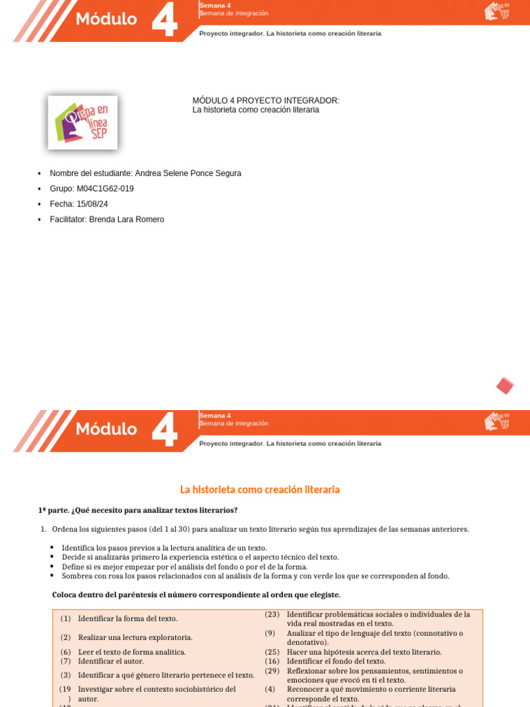 Proyecto Integrador Modulo 4 | PDF | Cómics | Autor